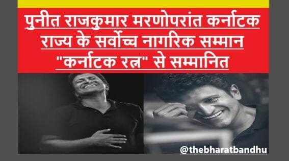 South Actor Puneet Rajkumar Honored With Karnataka Ratna: दक्षिण भारतीय ...